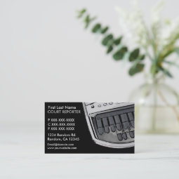 Simple black gray court reporter business cards | Zazzle