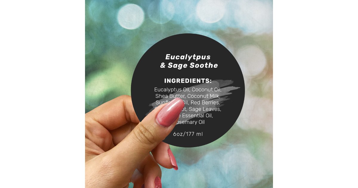 Simple Black Ingredient List Product Label | Zazzle