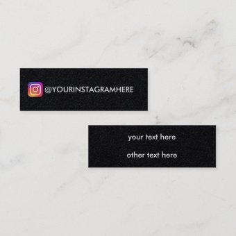 Simple Black Instagram Mini Business Card | Zazzle