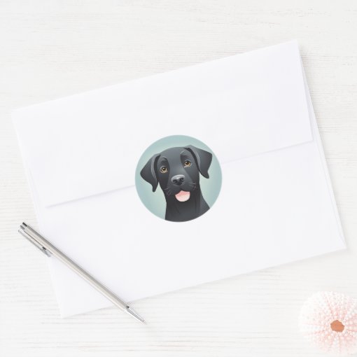 Simple Black Lab Sticker | Zazzle
