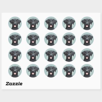 Simple Black Lab Sticker | Zazzle