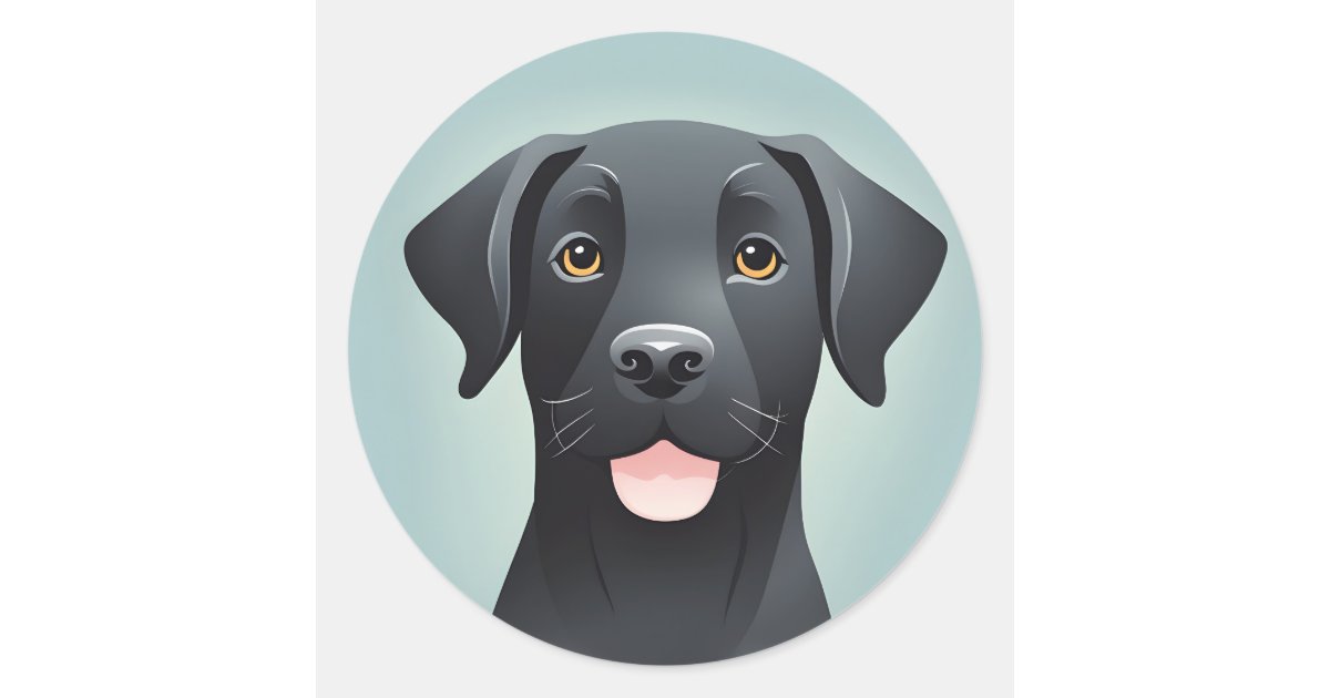 Simple Black Lab Sticker | Zazzle