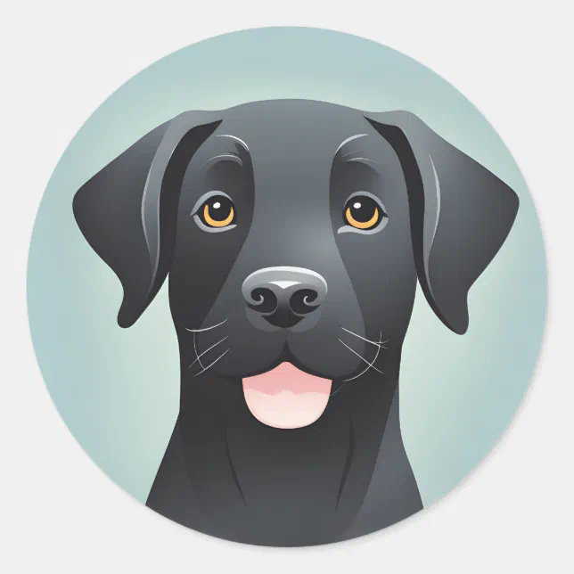 Simple Black Lab Sticker | Zazzle