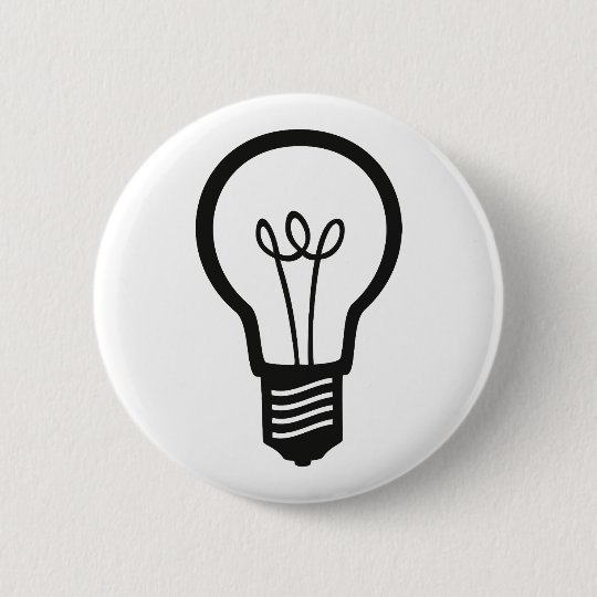 Simple Black Light Bulb for Many Creative Ideas Button | Zazzle.com