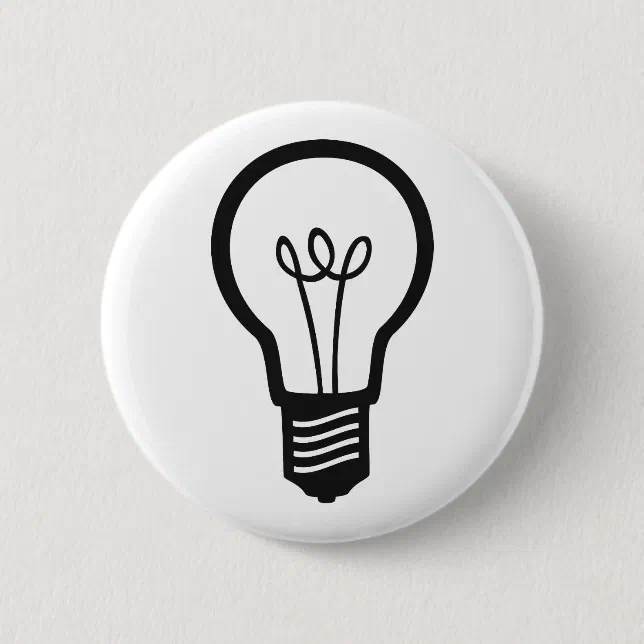 Simple Black Light Bulb for Many Creative Ideas Button | Zazzle