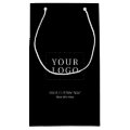 Simple Black Minimal Business Logo Small Gift Bag | Zazzle