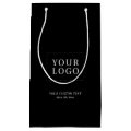 Simple Black Minimal Business Logo Small Gift Bag | Zazzle