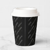 Simple Black Minimal Custom Text Pattern Paper Cup | Zazzle
