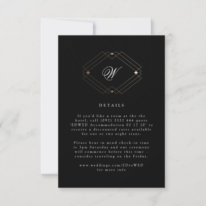 Simple Black Modern Geometric Gold details Card | Zazzle.com