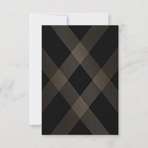 Simple Black Modern Geometric Gold details Card | Zazzle