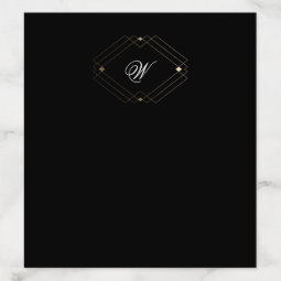 Simple Black Modern Geometric Gold Wedding Envelope Liner | Zazzle