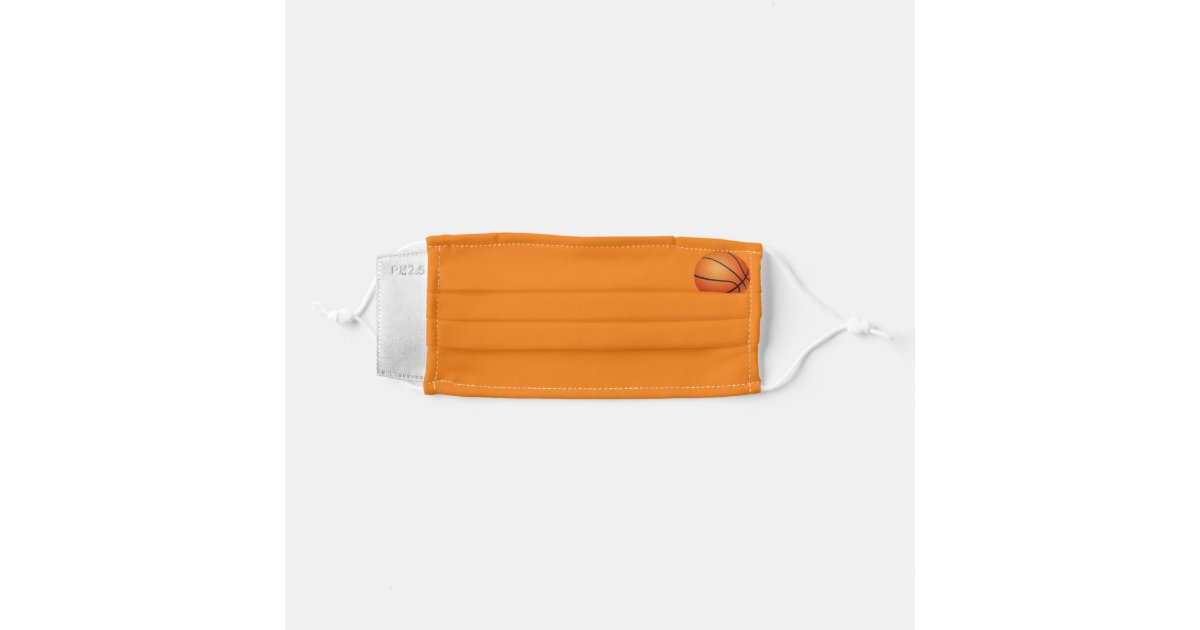 Simple black Orange Basketball covid19 Adult Cloth Face Mask | Zazzle