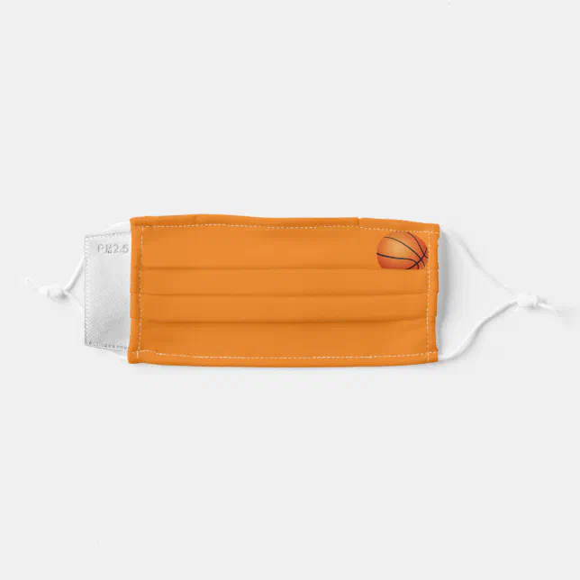 Simple black Orange Basketball covid19 Adult Cloth Face Mask | Zazzle