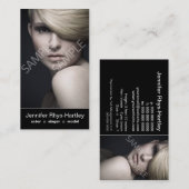 Simple Black Panel Double Headshot Business Card | Zazzle