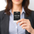 Simple Black Personalized Volunteer Ask Me Badge | Zazzle