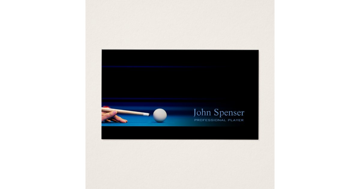 Simple Black Pro Pool Player/Coach Card | Zazzle.com