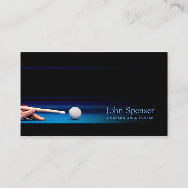 Simple Black Pro Pool Player/Coach Card | Zazzle