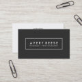 Simple Black Professional Modern Rectangle Frame Business Card | Zazzle
