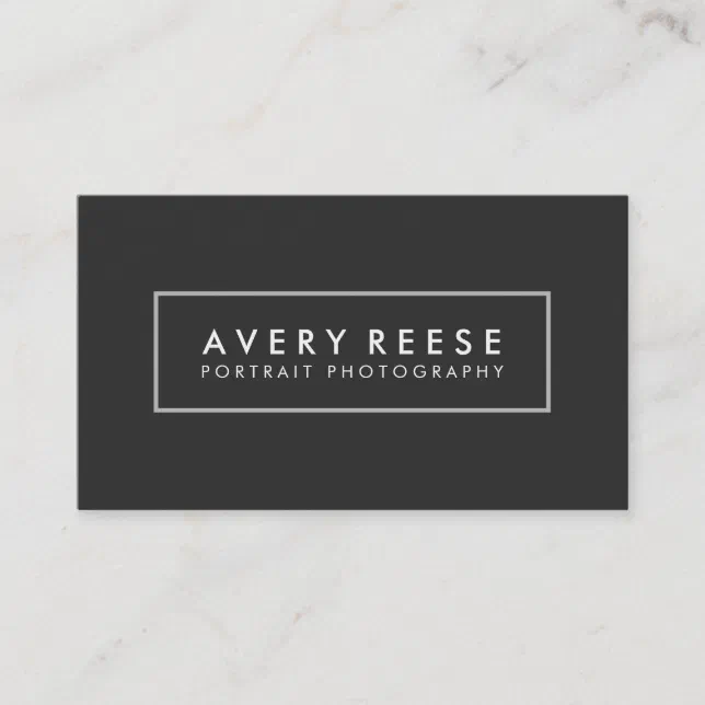 Simple Black Professional Modern Rectangle Frame Business Card | Zazzle