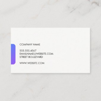 Simple Black / (Purple Gradient Tab) Business Card | Zazzle