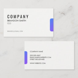 Simple Black / (Purple Gradient Tab) Business Card | Zazzle