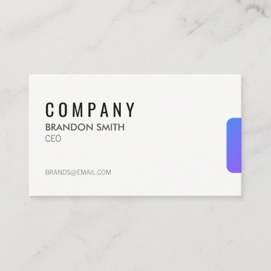 Simple Black / (Purple Gradient Tab) Business Card | Zazzle.com