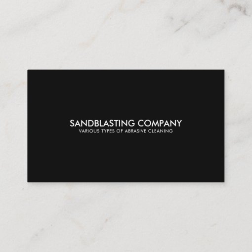 Simple Black Sandblasting Power Washer Cleaning Business Card | Zazzle