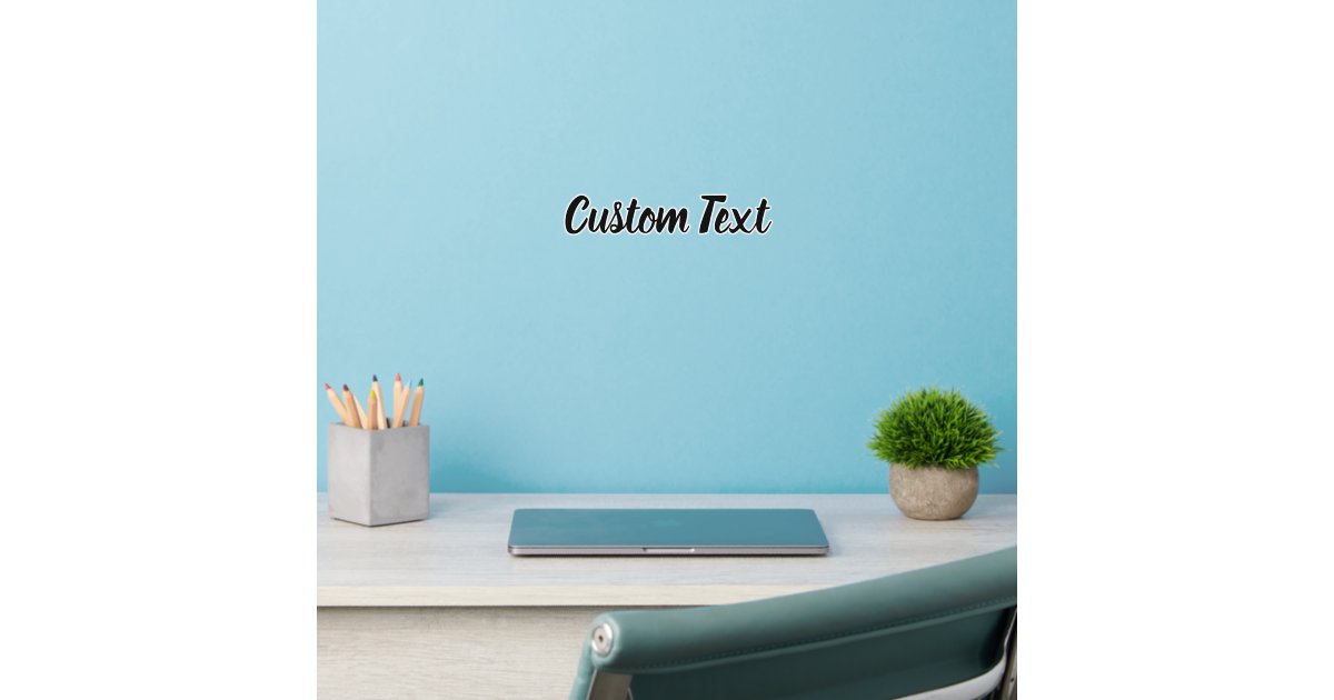 Simple Black Script Text Template Wall Decal | Zazzle