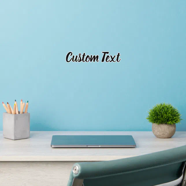 Simple Black Script Text Template Wall Decal | Zazzle