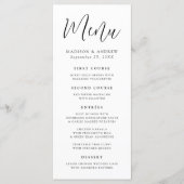 Simple Black Script Wedding Menu | Zazzle