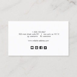 Simple Black Signature Script Social Media Icons Business Card | Zazzle