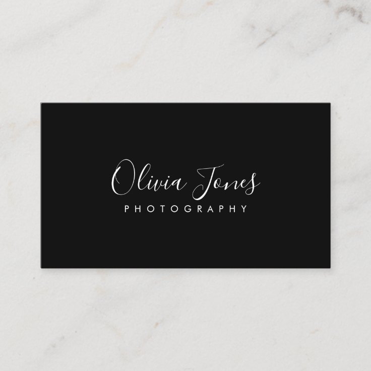 Simple Black Signature Script Social Media Icons Business Card | Zazzle