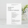 Simple Black Split Margin Wedding Ceremony Program | Zazzle