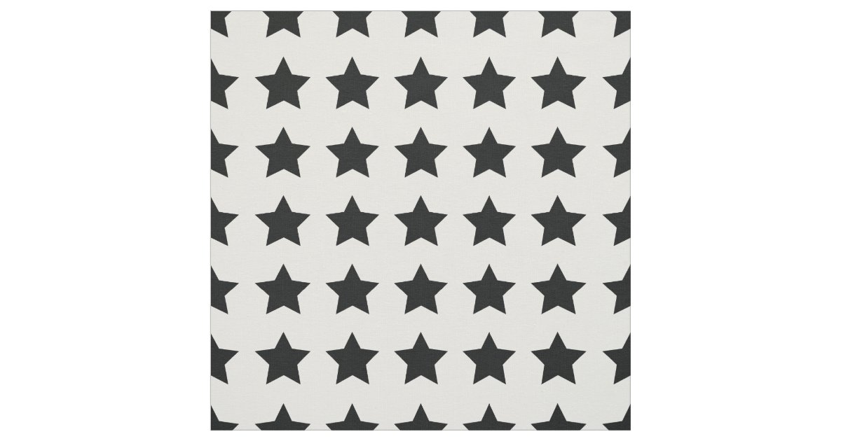 Simple Black Star Pattern Fabric | Zazzle