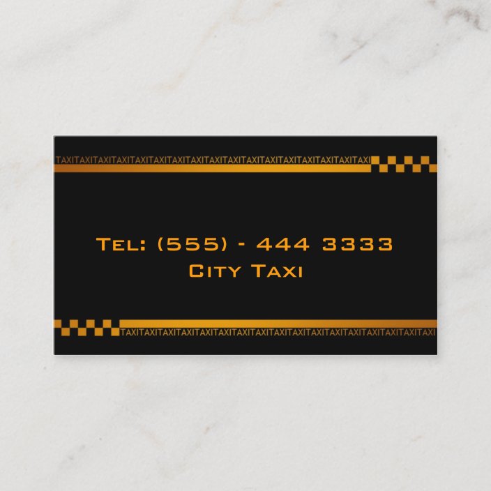 Simple Black Taxi Service Business Card | Zazzle