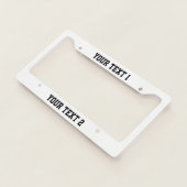 Simple Black Text on White License Plate Frame | Zazzle