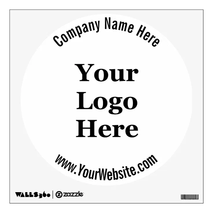 Simple Black Text Template Your Logo Here Wall Decal | Zazzle