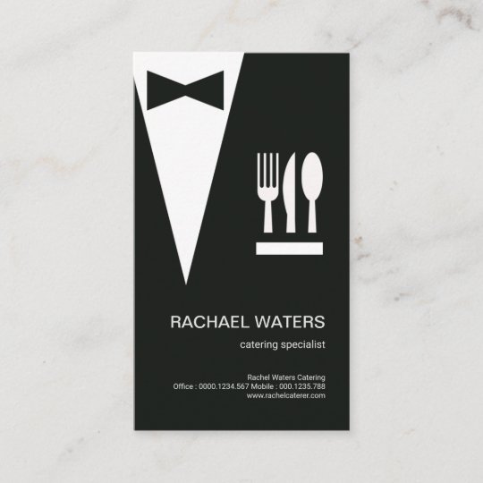 Simple Black Tuxedo Creative Waiter Catering Business Card | Zazzle.com
