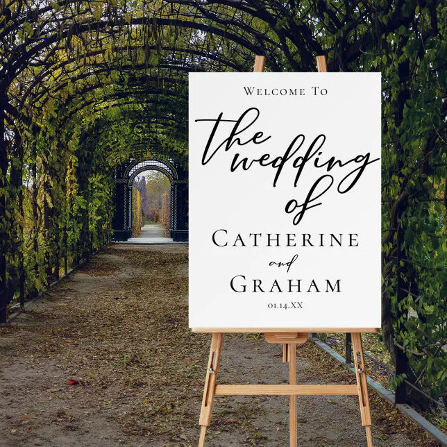 Simple Black Typography Formal Wedding Welcome Foam Board | Zazzle