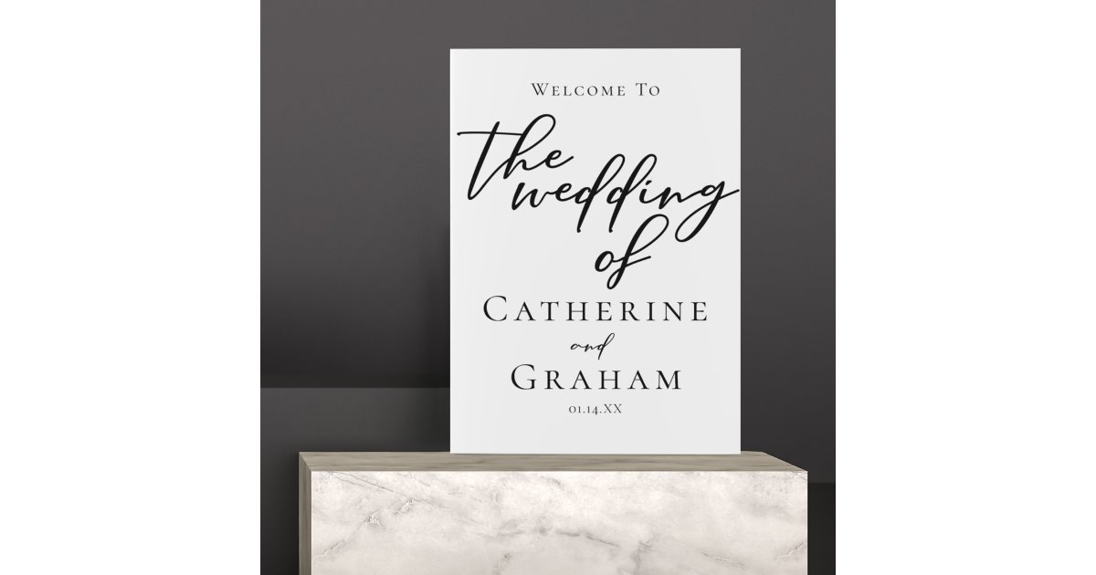 Simple Black Typography Formal Wedding Welcome Poster | Zazzle