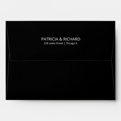 Simple Black Wedding Invitation Envelope | Zazzle