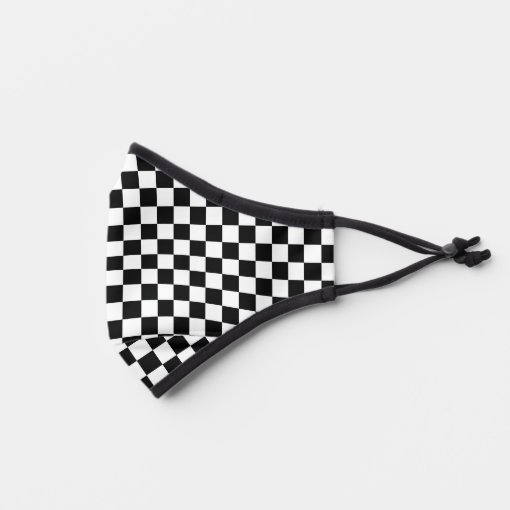 Simple Black White Auto Car Race Checkered Flags Premium Face Mask | Zazzle