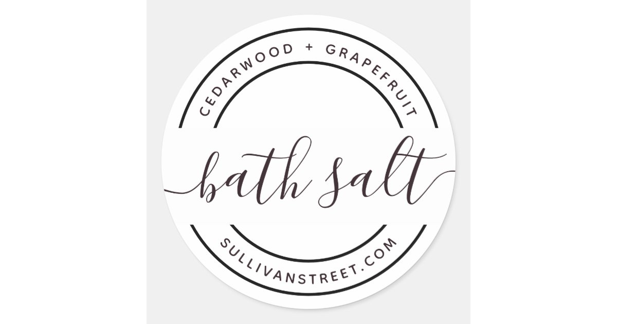 Simple Black White Bath Salt Label | Zazzle
