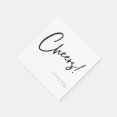 Simple Black White Cheer Script Minimalist Wedding Napkins | Zazzle