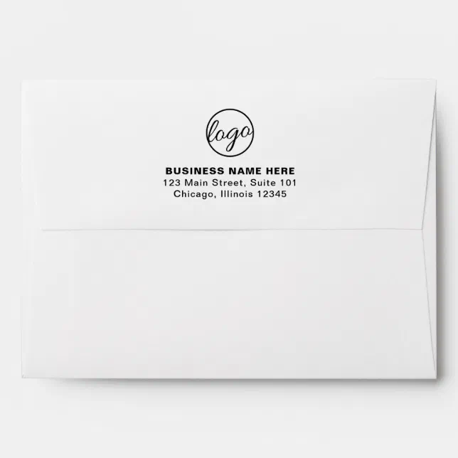 Simple Black White Company Branding Business Logo Envelope | Zazzle