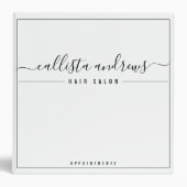 Simple Black White Cursive Appointment Book 3 Ring Binder | Zazzle