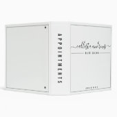 Simple Black White Cursive Appointment Book 3 Ring Binder | Zazzle
