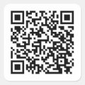 Simple Black White Custom URL QR Code Square Sticker | Zazzle