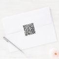 Simple Black White Custom URL QR Code Square Sticker | Zazzle
