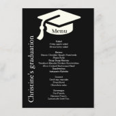 Simple black & white Graduation party dinner menu | Zazzle